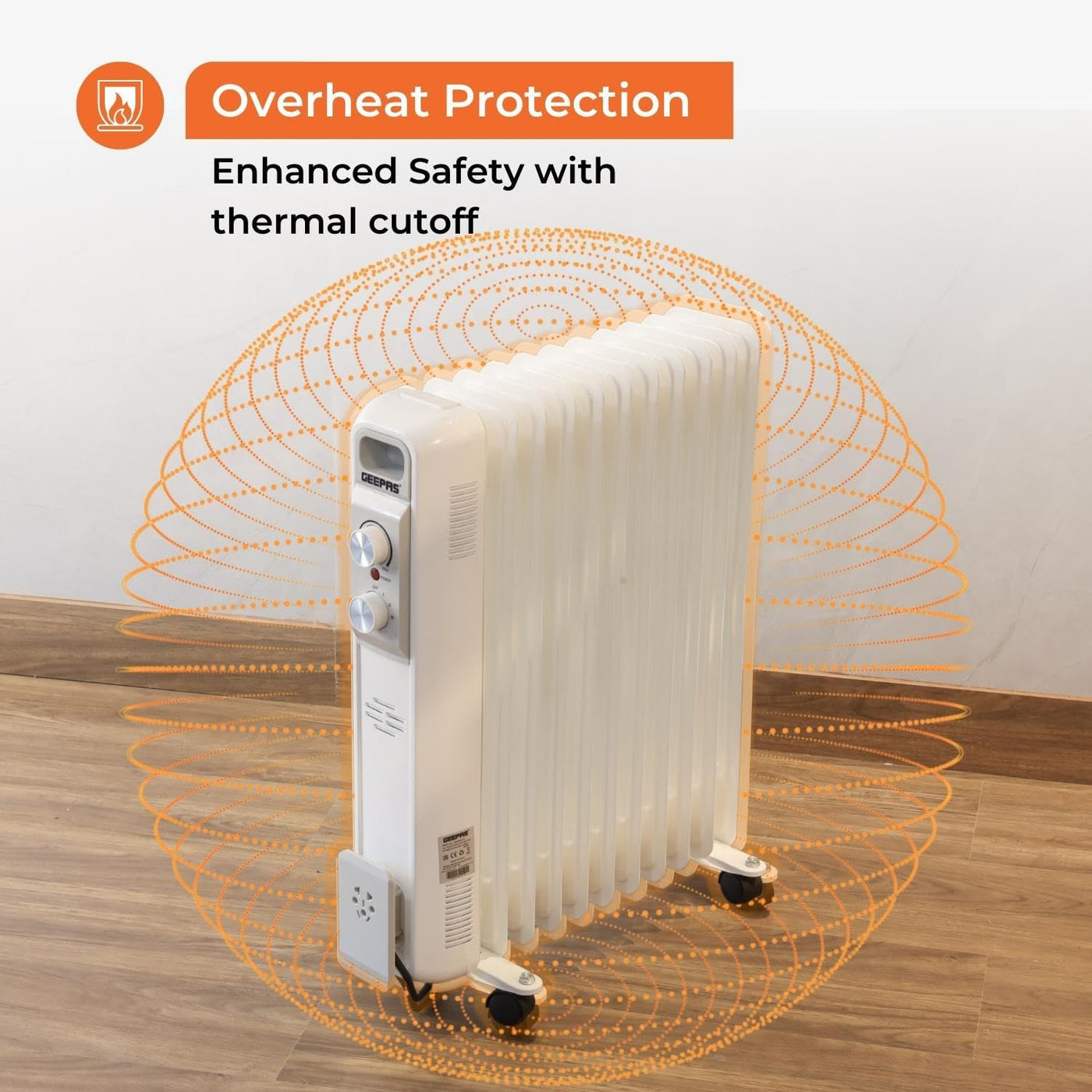 Portable Electric Heater with Adjustable Thermostat - Oil Radiator