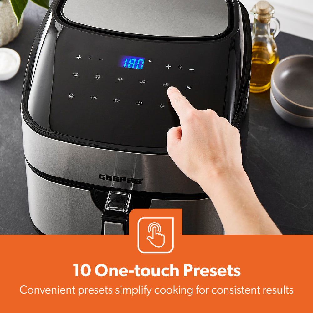 10-In-1 Rapid-Cooking Vortex Digital Air Fryer 7.5L | Geepas