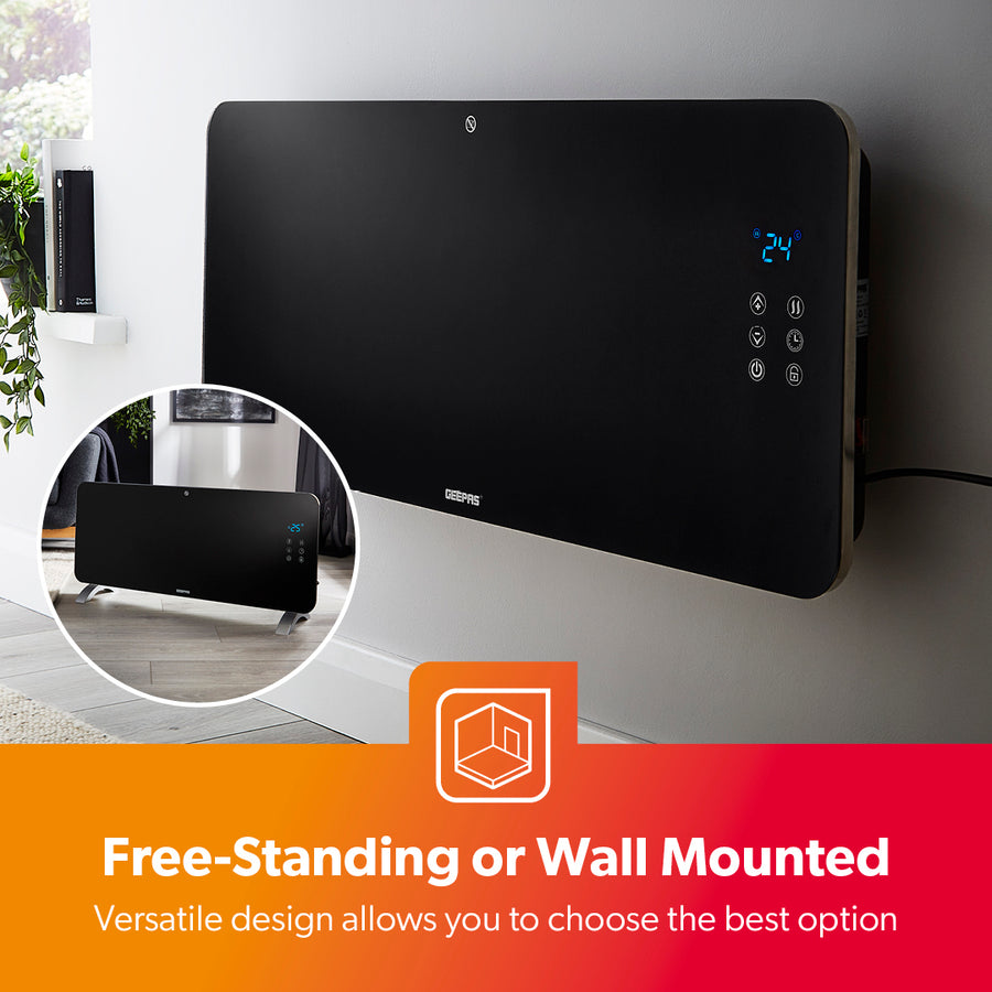 Wi-Fi and Remote Controlled Black Smart Electric Panel Heater