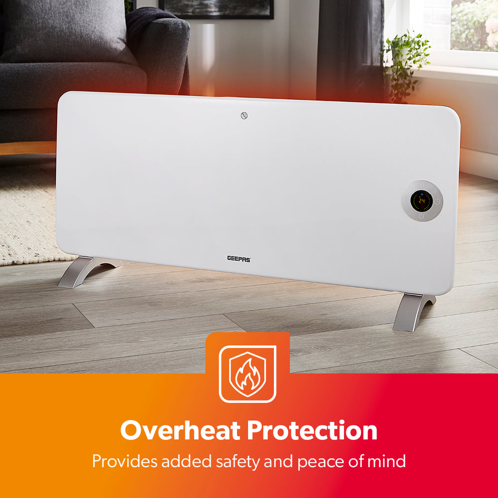 Wi-Fi Controlled White Smart Panel Heater 2000W | Geepas UK