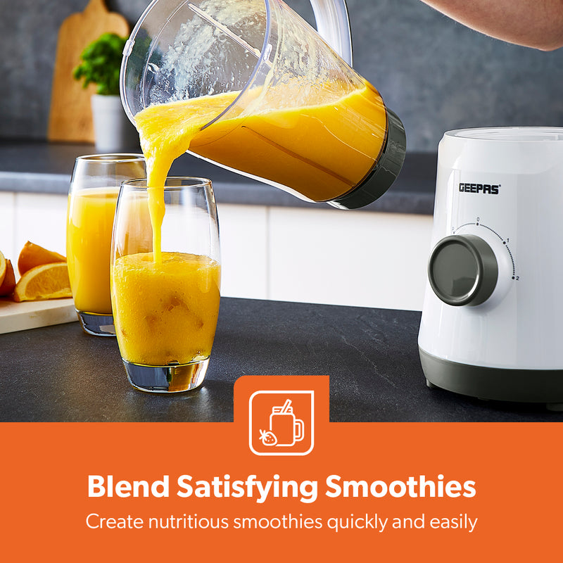 2-In-1 White Jug Blender & Smoothie Maker 1.5L | Geepas UK