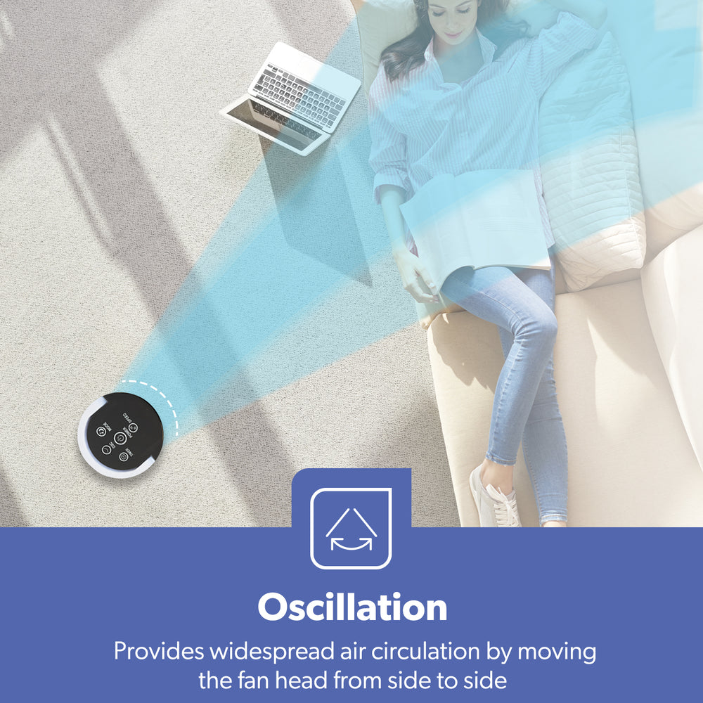 30W Remote Controlled Three-Speed Mini Tower Fan | Geepas UK