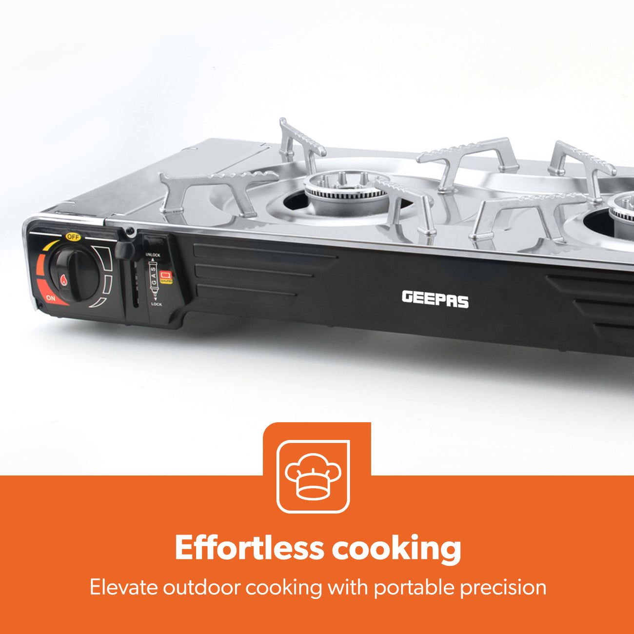 2-In-1 Portable Double Burner Camping Gas Stove Cooker | Geepas UK