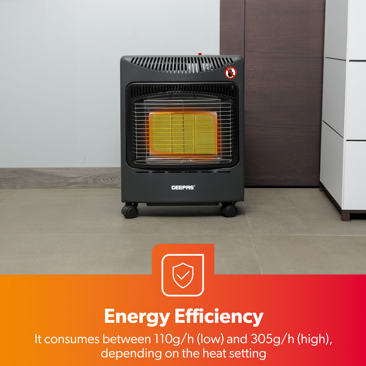 4.2KW Portable Indoor Gas Heater with Piezoelectric Ignition