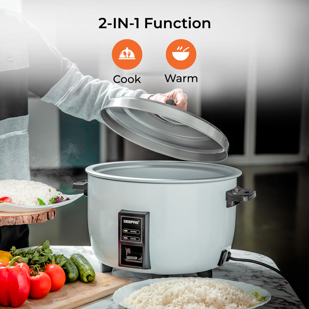 4.2L Stainless Steel Commercial Rice Cooker and Steamer | Geepas