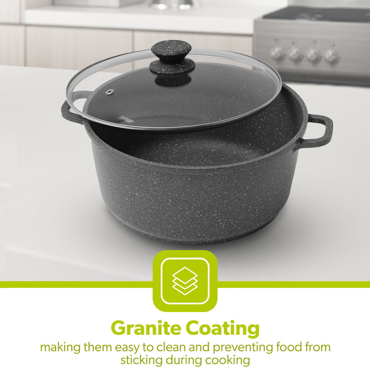 5-Piece Non-Stick Black Granite Die-Cast Cookware Set | Royalford UK