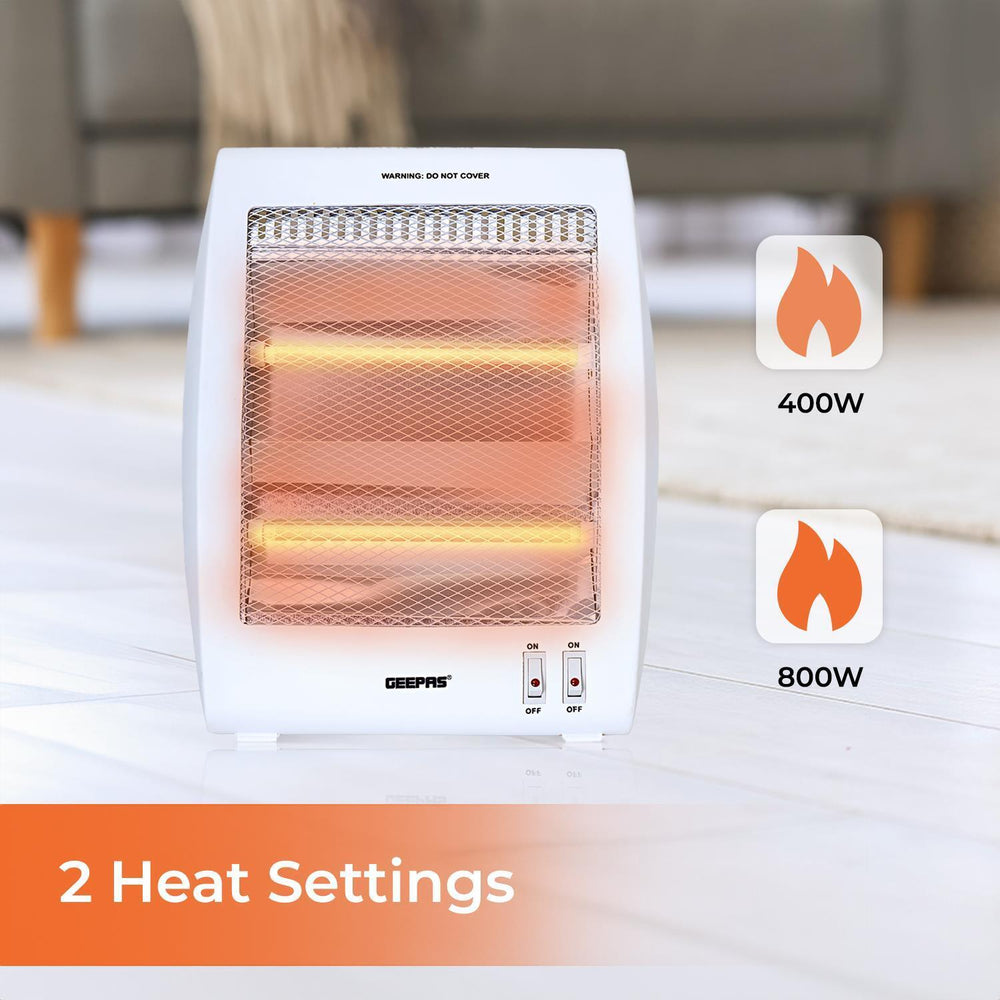 Portable Upright Electric Quartz Halogen Heater 800W | Geepas UK