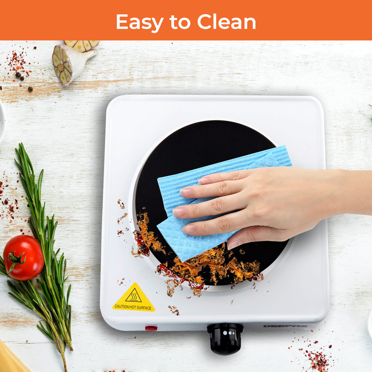 Universal Portable Electric Single Hot Plate Cooker | Geepas UK