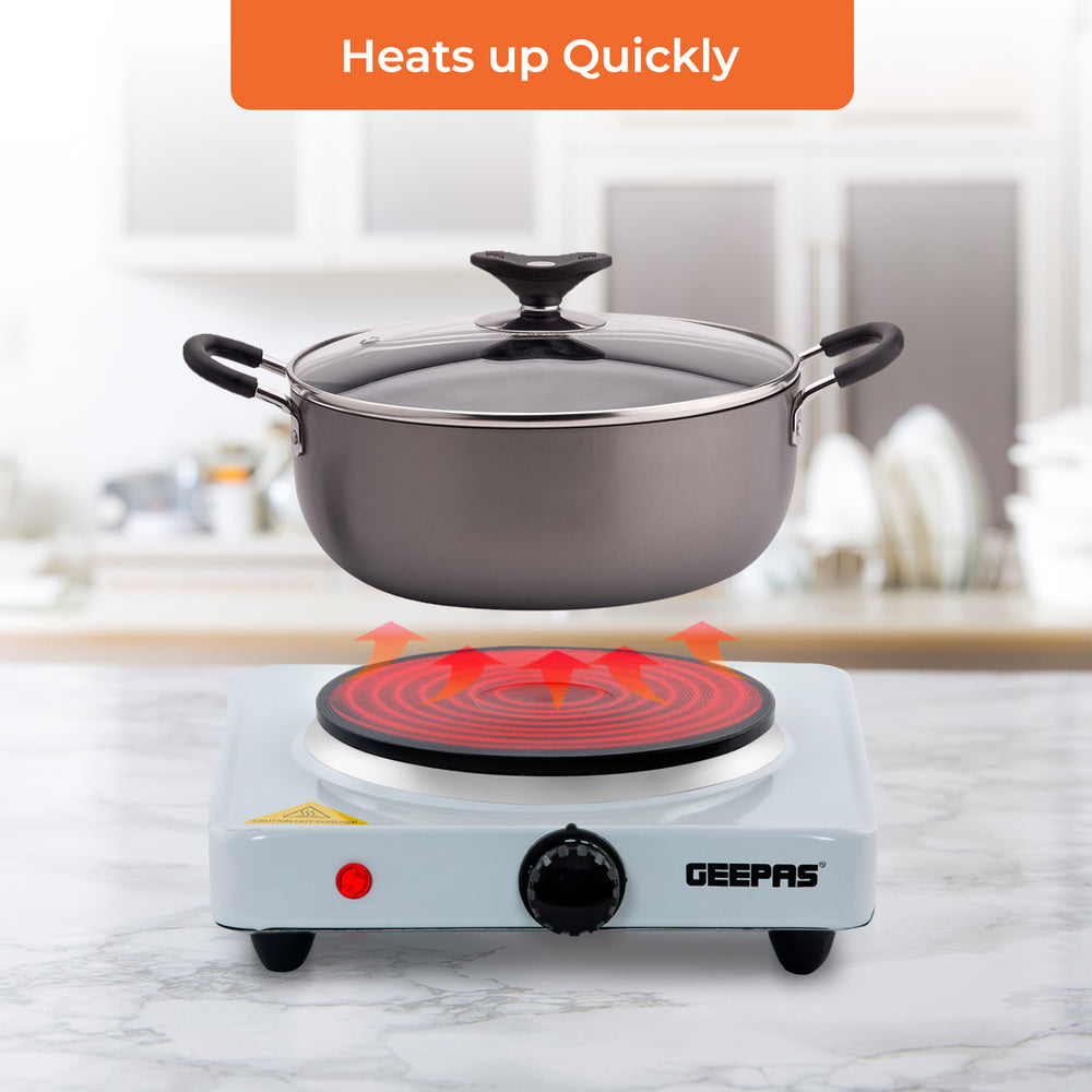 Universal Portable Electric Single Hot Plate Cooker | Geepas UK