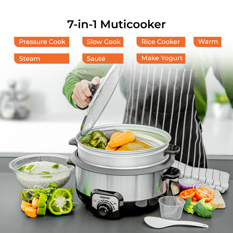 7-In-1 Energy Smart Multi-Cooker and Slow Cooker Pot | Geepas UK