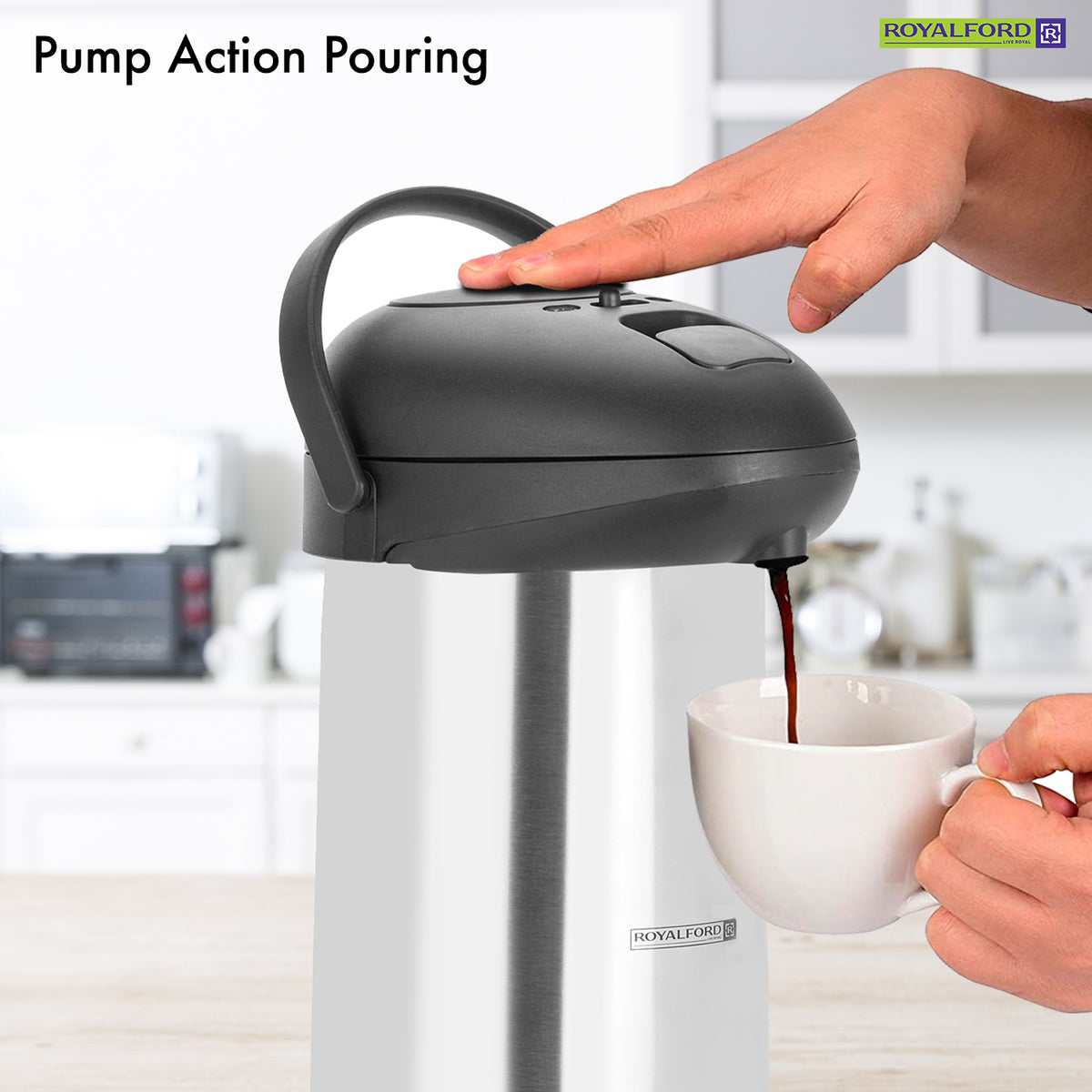 3L Insulated Airpot Catering Flask & Hot Water Tank | Royalford UK